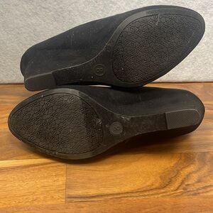 Merona | Shoes | Merona Black Faux Suede Wedge Heel Classic Modern ...